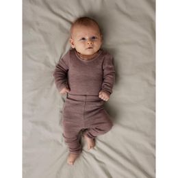 name it Langarmbody &raquo;NBFWANG WOOL NEEDLE LS BODY SOLID NOOS&laquo; aus reiner Merinowolle Antler 50 - N-Gr N-Gr 50 Langarmbody von name it f&uuml;r Babys