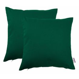 Tom Tailor HOME Dekokissen »Dove« unifarben, Kissenhüllen ohne Füllung, 2er Pack tannengrün + unifarben Obermaterial: 100% Baumwolle B/L: 48 cm x...