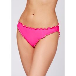 Chiemsee Bikini-Hose Pink Glo 40 40 Einfarbige Chiemsee Damen Bikinihose mit Rüschenkante