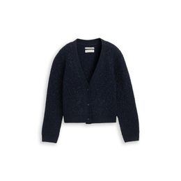 Tom Tailor M&auml;dchen Cardigan mit Glitzer-Effekt, blau, Uni, Gr. 116/122
