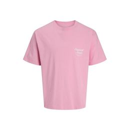 Jack & Jones JACK & JONES T-Shirt 'JORNORREBRO' Herren Gr&ouml;&szlig;e XL rosa / wei&szlig;