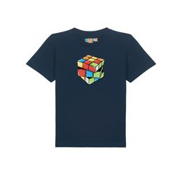 watabout.kids T-Shirt 'Pixel Zauberw&uuml;rfel' Jungen Gr&ouml;&szlig;e 122/128 navy / azur / limette / hellrot
