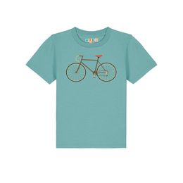 watabout.kids T-Shirt 'Fahrrad' Jungen Größe 98/104 türkis / mischfarben