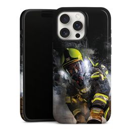 DeinDesign iPhone 15 Pro Max Handy Panzer Handyhülle robuste Outdoor Hülle Schutzhülle glänzend Fire Fighter Fire Fire Fighters Tough Case