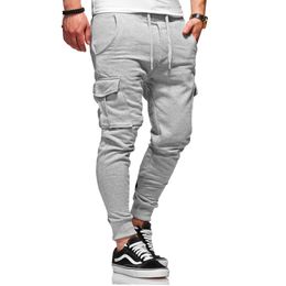 Sweathose behype "Combat", Herren, Gr. XL, EURO-Größen, grau, 65% Baumwolle, 35% Polyester, Hosen, mit modernen Cargo-Taschen