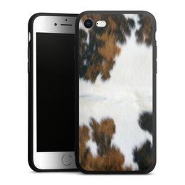 DeinDesign iPhone SE (2020) Handy Premium Silikon H&uuml;lle Handyh&uuml;lle schwarz Case Cow Skin Fur Cow Silikon Premium Case