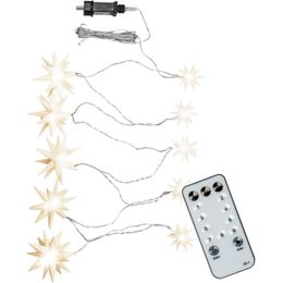 my home LED-Lichterkette "Belya", weiß, Flammen 10 Stk., Kabellänge 7,7m, Lichterketten, mit Fernbedienung, einfache Änderung der Funktionen, warmweiß