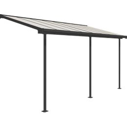 Terrassendach PALRAM - CANOPIA "Sierra", grau (anthrazit), B:447cm T:230cm, Aluminium, Terrassen&uuml;berdachungen, grau, UV-best&auml;ndig
