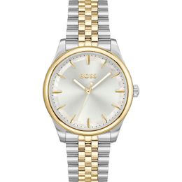 Quarzuhr BOSS "GRACEFUL", silber (silberfarben, goldfarben), Armbanduhren, Damen, Armbanduhr, Damenuhr, Edelstahlarmband, analog