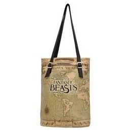 Umh&auml;ngetasche DOGO "Tall Bag Damen Schultertasche Mappa Mundi Fantastic Beasts Damen", Damen, Gr. B/H/T: 40cm x 34cm x 10cm onesize, bunt (mehrfarbig), Taschen Umh&auml;ngetasche, Handgefertigt