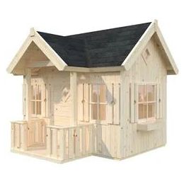 Spielhaus Palmako "Jennie 3,6 m2", beige (natur), Spielhäuser, KinderB:266cm H:219cm T:243cm, Holzwerkstoff, mit Terrasse, B:266cm H:219cm T:243cm