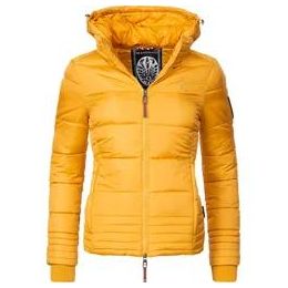 Winterjacke Marikoo "Sole", Damen, Gr. M (38), gelb, Oberstoff: 100% Polyester, Futter: 100% Polyester, Wattierung: 100% Polyester, Ärmelfutter: 100% Polyester, tailliert hüftbedeckend, Ärmel ohne Ärmelschlitz Rippstrickbündchen, Jacken, modisch taillierte Damen Steppjacke für den Winter