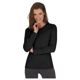 Longsleeve TRIGEMA "TRIGEMA Langarmshirt", Damen, Gr. 3XL, schwarz, 95% Baumwolle, 5% Elastan, Basic, Shirts