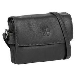 Schultertasche Mustang "Catania", Damen, Gr. B/H/T: 18cm x 15cm x 4cm, schwarz, Leder, Taschen
