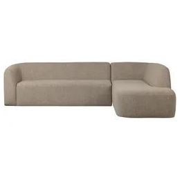 Ecksofa Woood "Sloping", beige (nat&uuml;rlich gemischt), B:274cm H:77cm T:225cm, Sofas, Ecksofa, gepolstert mit gewebter Chenille, frei im Raum stellbar, Breite 274 cm