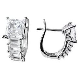 Paar Creolen Firetti "Schmuck Geschenk Silber 925 Ohrschmuck Ohrringe", silber (silberfarben, kristallwei&szlig;, kristallwei&szlig;), Ohrringe, Damen, Silber 925 (Sterlingsilber), mit Zirkonia (synth.)
