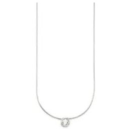 Kette mit Anh&auml;nger Bruno Banani "Schmuck Geschenk Silber 925 Halsschmuck Halskette Schlangenkette Stein", silber (silberfarben, kristallwei&szlig;), Halsketten, Damen, Silber 925 (Sterlingsilber), L: 45, mit Zirkonia (synth.), Korund (synth.) oder Spinell (synth.)