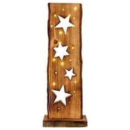 N&auml;ve N&Auml;VE LED Gartenleuchte "LED-Holz-Weihnachtsleuchte Sternemotiv, Weihnachtsdeko aussen", beige (natur), H: 60cm, Leuchten, incl. 23x LEDs 2800K,incl. Batteriefach mit Timerfunktion (6on/18off), LED Gartenleuchte