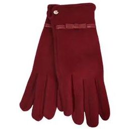 Strickhandschuhe Capelli New York, Damen, wine, Jersey, Materialmix, unifarben, Handschuhe, mit Zierschleife, Metall-Logo, Feinstrick