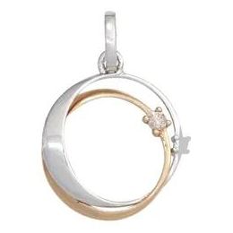 Kettenanh&auml;nger Jobo "Anh&auml;nger mit 2 Diamanten", rosa (ros&eacute;gold 585), Schmuckanh&auml;nger, Damen, SI = kleine Einschl&uuml;sse, Diamanten Ros&eacute;gold 585 Wei&szlig;gold 585, Diamanten, Ros&eacute;gold 585, Wei&szlig;gold 585, Kettenanh&auml;nger, 585 Gold bicolor
