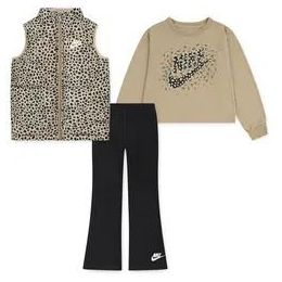 Shirt & Leggings Nike SPORTSWEAR "NKG WILD WARMTH 3PC VEST SET", Kinder, Gr. 104 (4), schwarz, Obermaterial: 100% Polyester. Futter Weste: 100% Polyester. Obermaterial Hose: 90% Polyester, 10% Elasthan. Wattierung: 100% Polyester. Weste: 100% Polyester, KOB Set-Artikel, für Kinder
