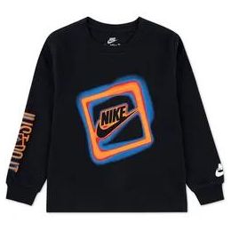 Langarmshirt Nike SPORTSWEAR "NKB NEON BOX FUTURA", Kinder, Gr. 104 (4), schwarz, Obermaterial: 60% Baumwolle, 40% Polyester, Shirts, für Kinder