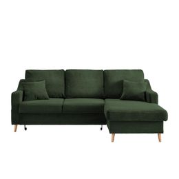 P & B Ecksofa, Dunkelgr&uuml;n, Textil, Buche, Uni, 4-Sitzer, F&uuml;llung: Schaumstoff, L-Form, 228x150 cm, Made in EU, Typenauswahl, Stoffauswahl, Liegefunktion, seitenverkehrt erh&auml;ltlich, Schlafen auf Sitzh&ouml;he, R&uuml;cken echt, Armteil links, rechts, Wohnzimmer, Sofas & Couches, Wohnlandschaften, Ecksofas