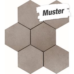 Muster zur Bodenfliese 'Time Hex' Feinsteinzeug grau 18,2 x 21 cm