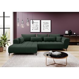 Ecksofa WERK2, B:287cm H:64cm T:220cmgrün, 100% Polyester, Wohnzimmer, Sofas, "Memo Garay, XXL-Liegefläche, elektrisch ausziehbar auf ca. 228×126