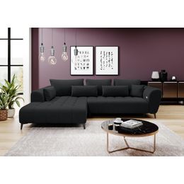 Ecksofa WERK2, B:287cm H:64cm T:220cmschwarz, 100% Polyester, Wohnzimmer, Sofas, "Memo Garay, XXL-Liegefläche, elektrisch ausziehbar auf ca. 228×126