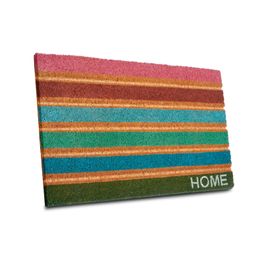 Fußmatte Hanse Home "Mix Mats Kokos Colorful Stripes, Türmatte", bunt, B:45cm H:15mm L:75cm, Kokos, Teppiche, Strapazierfähig, pflegeleicht, robust, wetterfest, UV-beständig