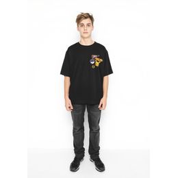 T-Shirt name it "NKMJENO POKEMON NREG SS TOP BOX NOOS SKY", Jungen, Gr. 134/140, schwarz, Jersey, Obermaterial: 95% Baumwolle, 5% Elasthan, bedruckt, normal hüftbedeckend, Rundhals, Shirts