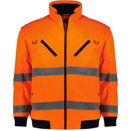 Große Größen Abraxas Warnjacke gefüttert mit abnehmbaren Ärmeln Farbe orange Größe: 3XL