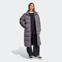 Winterjacke adidas originals "LONG PUFFER", Damen, Gr. L, grau strata, Obermaterial: 100% Polyamid, normal, Jacken, Langer Mantel aus Kunstdaunen