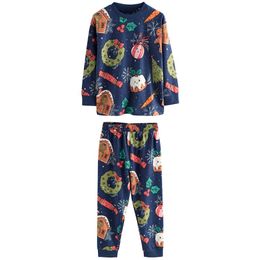 next Schlafanzug 'Family Xmas' Jungen Gr&ouml;&szlig;e 140 navy / braun / hellgr&uuml;n / rot