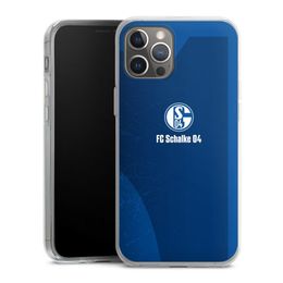 DeinDesign iPhone 12 Pro Max Handy Silikon H&uuml;lle Case transparent Handyh&uuml;lle Official Licensed Product Bundesliga Fc Schalke 04 Silikon Case