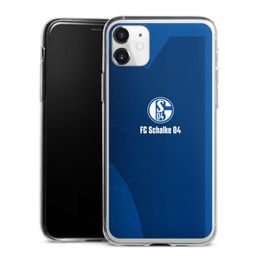 DeinDesign iPhone 11 Handy Slim Case Silikon Handyh&uuml;lle transparent H&uuml;lle extra d&uuml;nn Official Licensed Product Bundesliga Fc Schalke 04 Silikon Slim Case