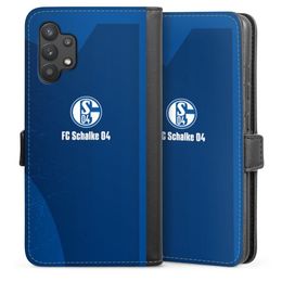 DeinDesign Galaxy A32 4G Handy Klapph&uuml;lle Handyh&uuml;lle aus Kunst Leder schwarz Flip Case Official Licensed Product Bundesliga Fc Schalke 04 Sideflip mit Lasche