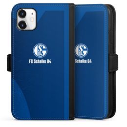 DeinDesign iPhone 11 Handy Klapph&uuml;lle Handyh&uuml;lle aus Kunst Leder schwarz Flip Case Official Licensed Product Bundesliga Fc Schalke 04 Sideflip mit Lasche