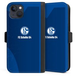 DeinDesign iPhone 13 Handy Klapph&uuml;lle Handyh&uuml;lle aus Kunst Leder schwarz Flip Case Official Licensed Product Bundesliga Fc Schalke 04 Sideflip mit Lasche