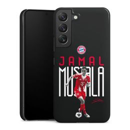 DeinDesign Galaxy S22 Handy Premium Case Smartphone Handyh&uuml;lle Schutzh&uuml;lle gl&auml;nzend Fc Bayern M&uuml;nchen Jamal Musiala Official Licensed Product Premium Case