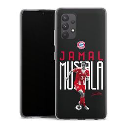 DeinDesign Galaxy A32 4G Handy Silikon H&uuml;lle Case transparent Handyh&uuml;lle Fc Bayern M&uuml;nchen Jamal Musiala Official Licensed Product Silikon Case