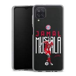 DeinDesign Galaxy A12 Handy Silikon H&uuml;lle Case transparent Handyh&uuml;lle Fc Bayern M&uuml;nchen Jamal Musiala Official Licensed Product Silikon Case