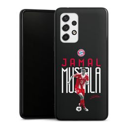 DeinDesign Galaxy A53 5G Handy Silikon H&uuml;lle Case schwarz Handyh&uuml;lle Official Licensed Product Jamal Musiala Fc Bayern M&uuml;nchen