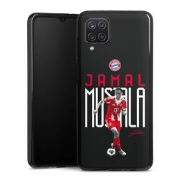 DeinDesign Galaxy A12 Handy Silikon H&uuml;lle Case schwarz Handyh&uuml;lle Fc Bayern M&uuml;nchen Jamal Musiala Official Licensed Product