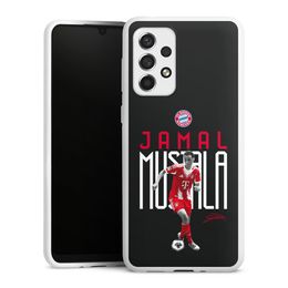 DeinDesign Galaxy A33 5G Handy Silikon H&uuml;lle Case wei&szlig; Handyh&uuml;lle Official Licensed Product Jamal Musiala Fc Bayern M&uuml;nchen Silikon Case