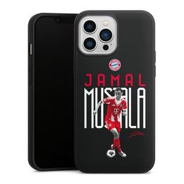 DeinDesign iPhone 13 Pro Max Handy Premium Silikon H&uuml;lle Handyh&uuml;lle schwarz Case Fc Bayern M&uuml;nchen Jamal Musiala Official Licensed Product Silikon Premium Case