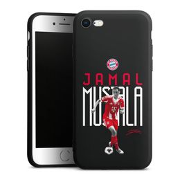 DeinDesign iPhone SE (2020) Handy Premium Silikon H&uuml;lle Handyh&uuml;lle schwarz Case Fc Bayern M&uuml;nchen Jamal Musiala Official Licensed Product Silikon Premium Case