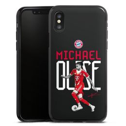 DeinDesign iPhone X Handy Silikon H&uuml;lle Case schwarz Handyh&uuml;lle Fc Bayern M&uuml;nchen Michael Olise Official Licensed Product