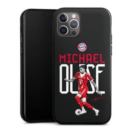 DeinDesign iPhone 12 Pro Handy Silikon H&uuml;lle Case schwarz Handyh&uuml;lle Official Licensed Product Michael Olise Fc Bayern M&uuml;nchen